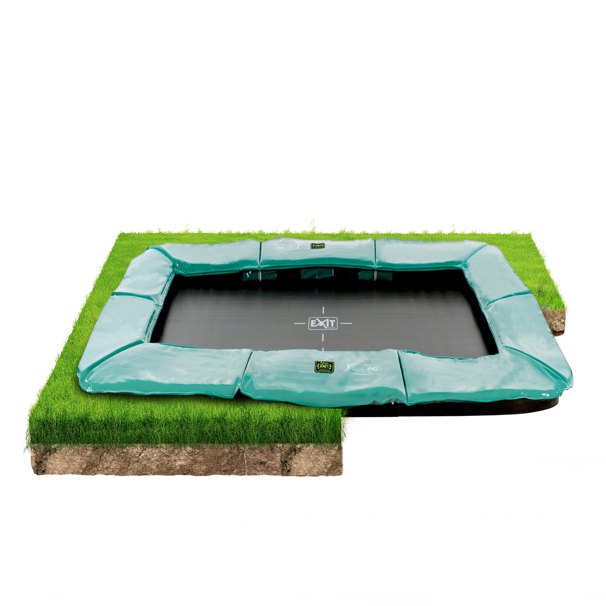 EXIT beschermrand Supreme groundlevel trampoline 244x427cm - groen ...